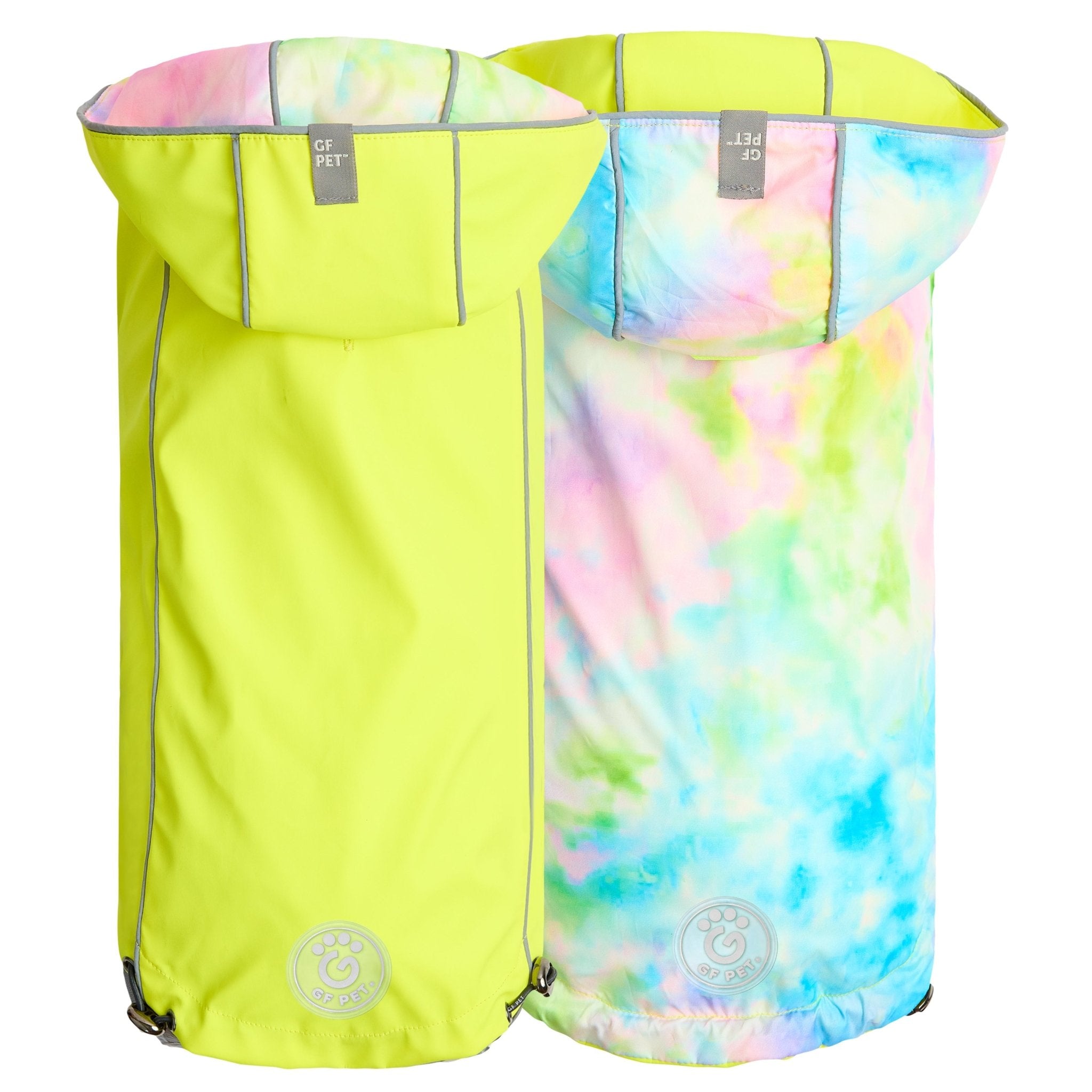 Reversible Raincoat - Neon Yellow with Tie Dye – The Dog Outdoors