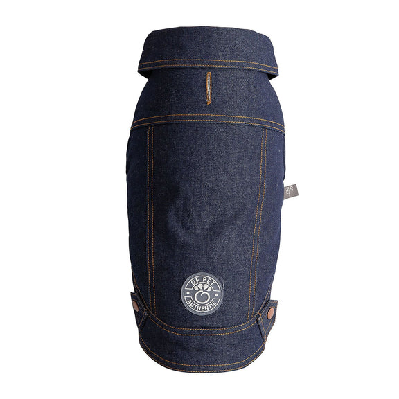 GF PET® Dark Wash Denim Jean Coat Winter | Denim Blue Sherpa-Lined ...
